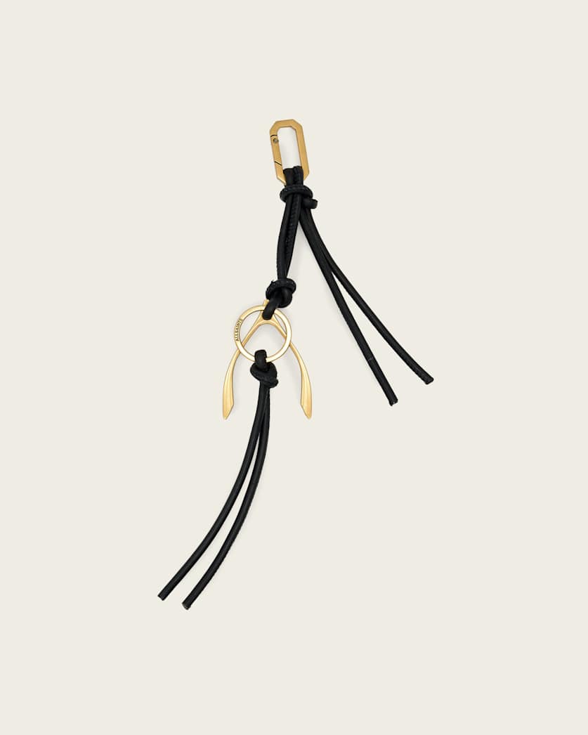 Metal Wishbone Bag Charm BLACK/GOLD | ALLSAINTS